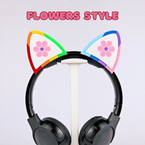 Rainbow Cat Ears, Streaming Headphone Cat Ears, Cat Ears That Attach to ...
