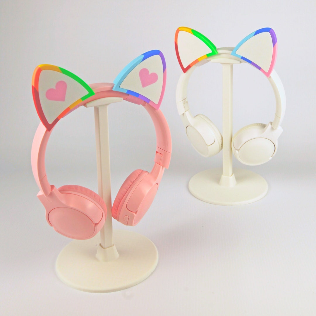 Rainbow Cat Ears, Streaming Headphone Cat Ears, Cat Ears That Attach to ...