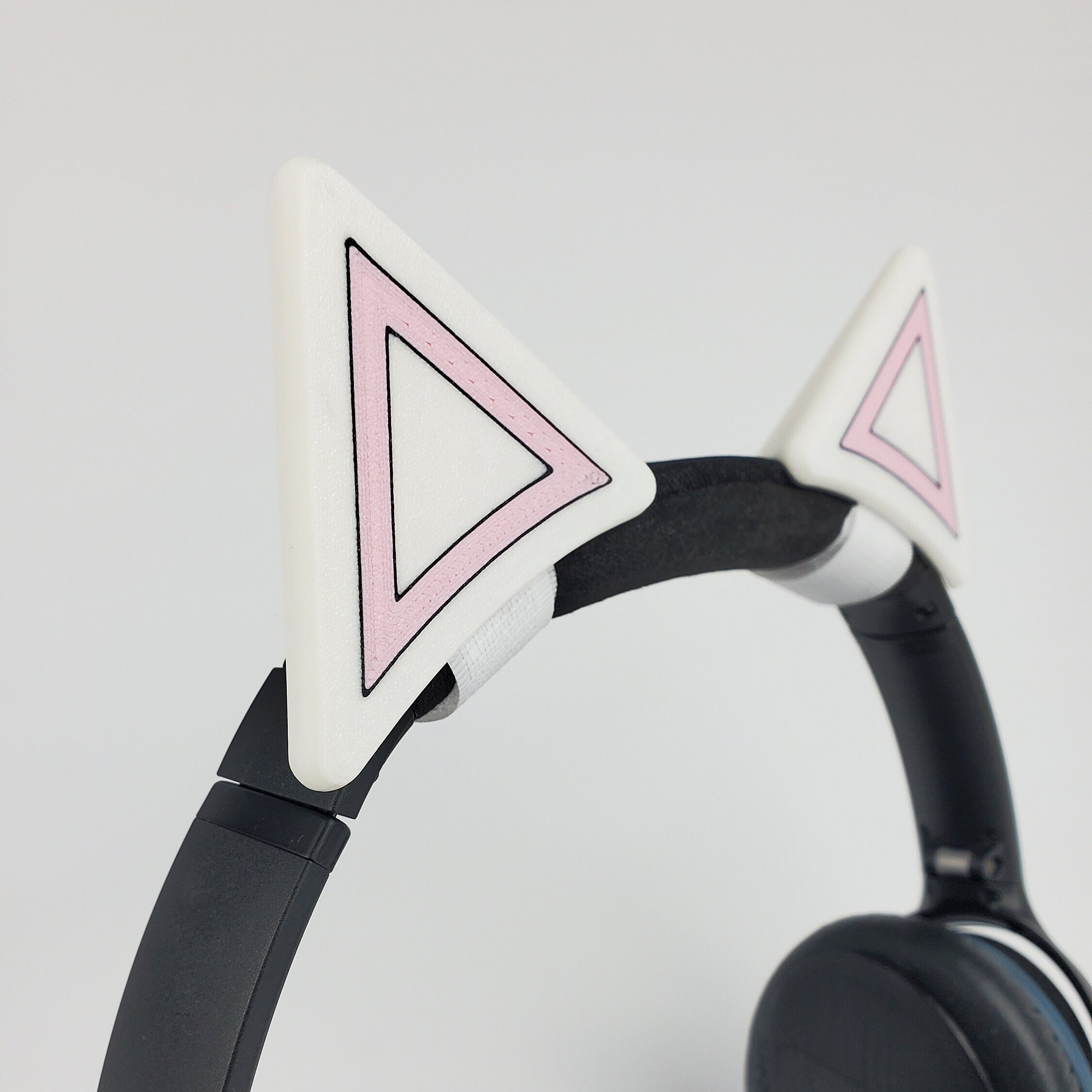White Cyberpunk Cat Ears Headset Attachments Headphone - Etsy