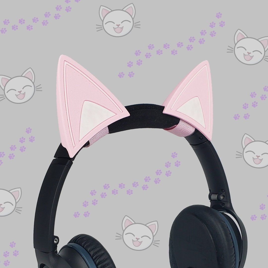 Pink Modern Cat Ears, Streaming Headphone Cat Ears, Cat Ears That ...