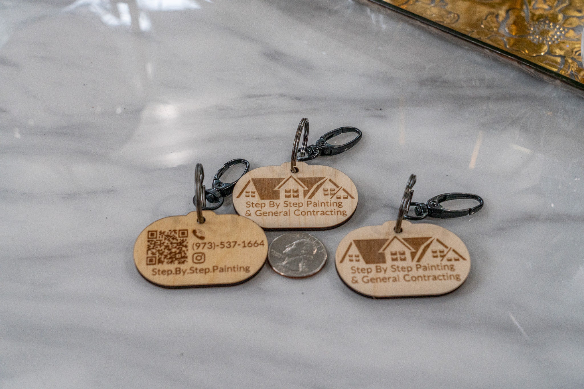 Personalized 2-sided Branded Keychains, Business Keychains, Custom ...