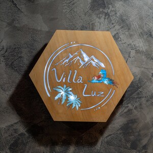 Custom LED Wood and Epoxy Sign, Customized Logo LED Wooden Sign, LED ...