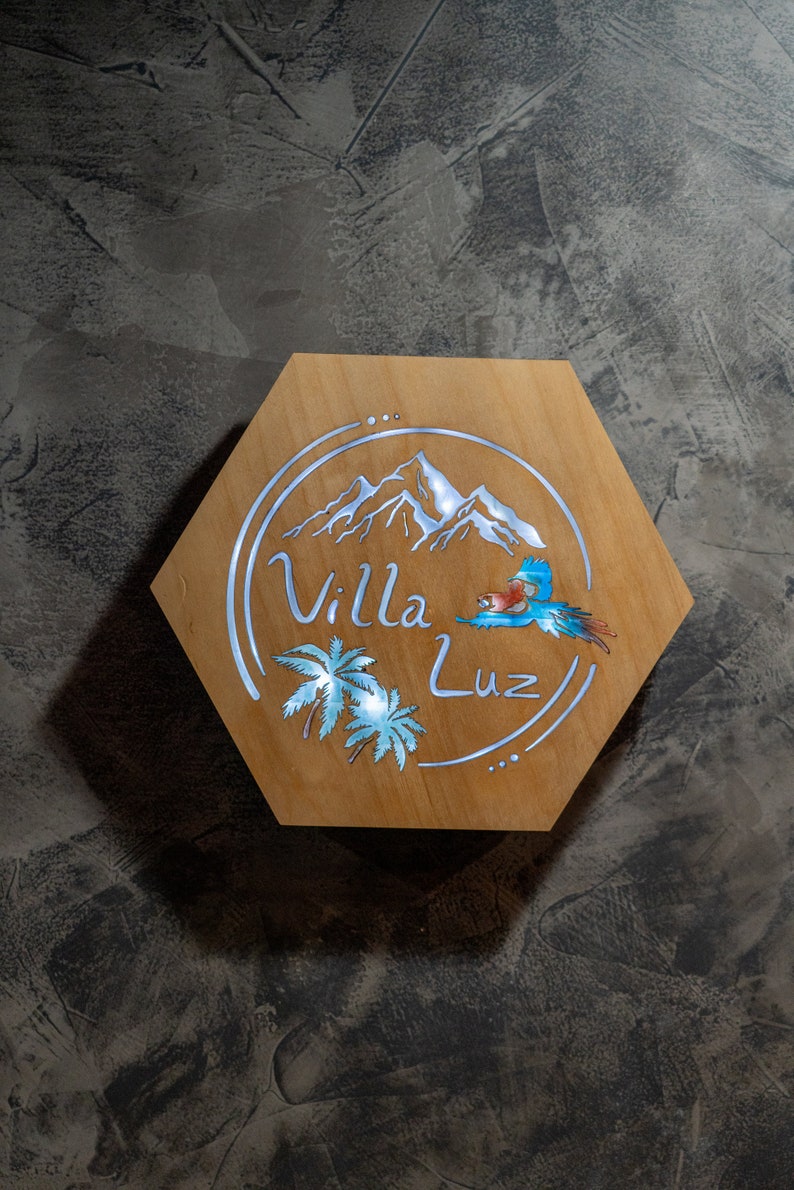 Custom LED Wood and Epoxy Sign, Customized Logo LED Wooden Sign, LED ...