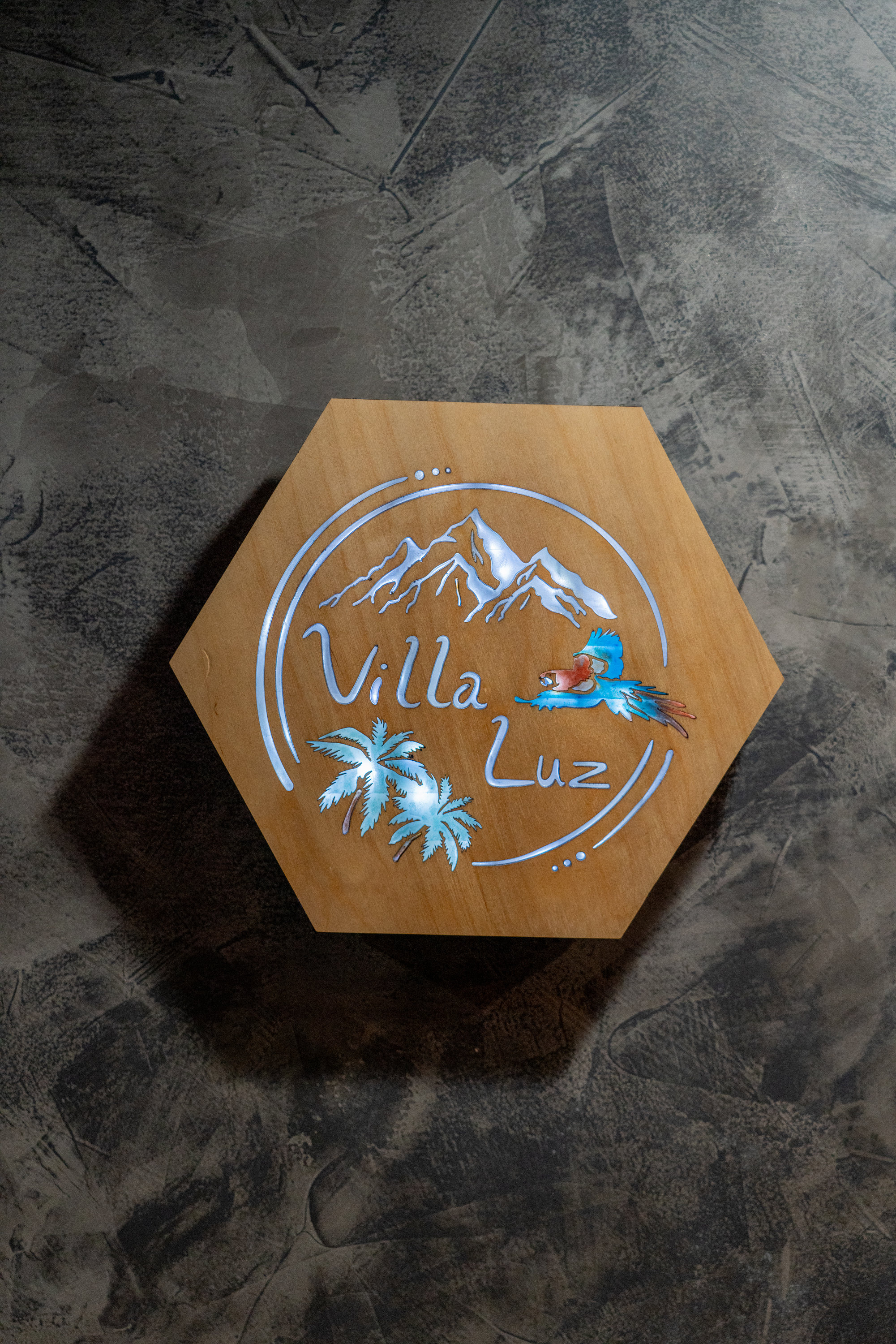 Custom LED Wood and Epoxy Sign, Customized Logo LED Wooden Sign, LED ...