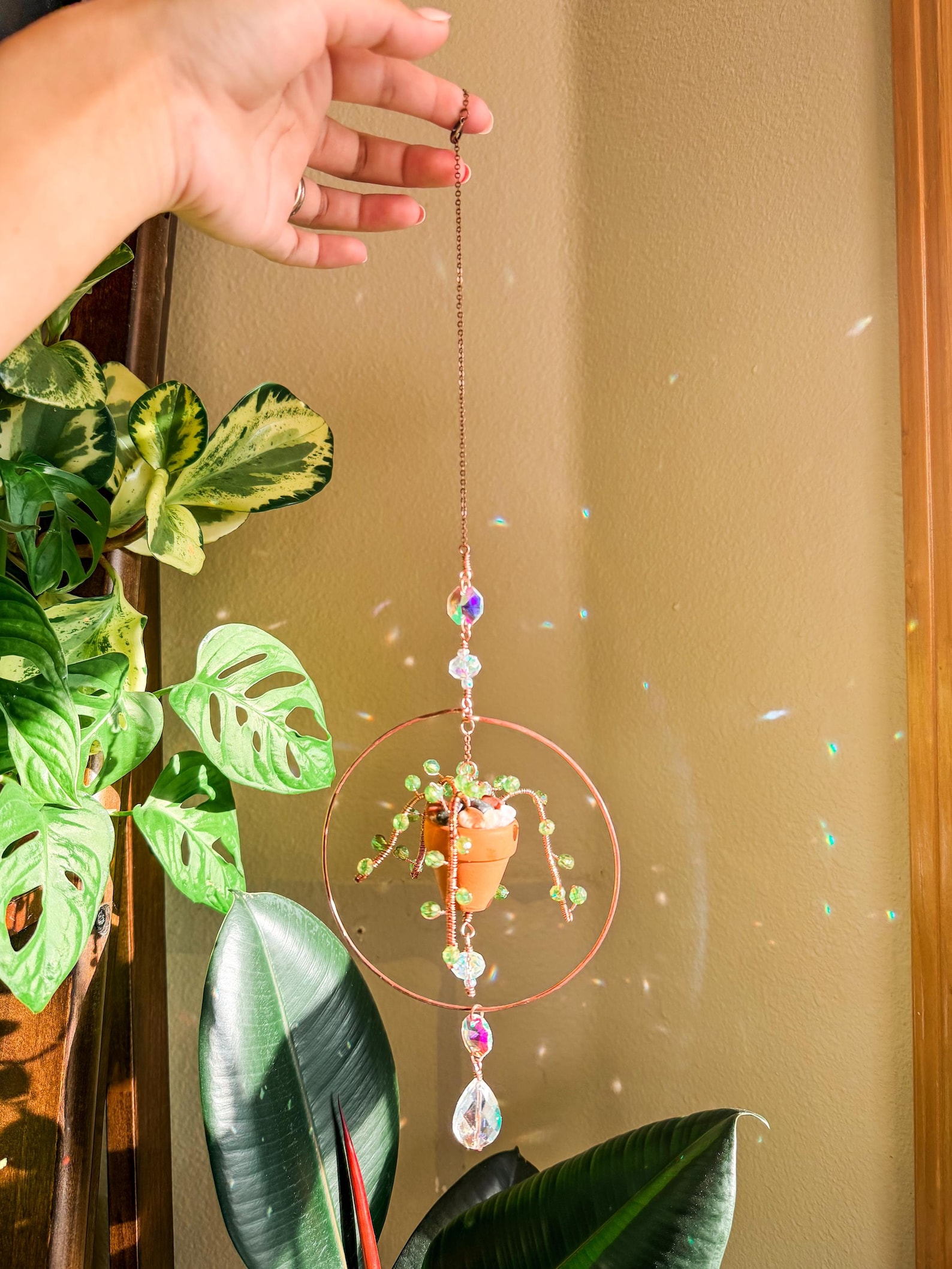 Forever Succulents | Beaded Succulent Suncatcher, Crystal Decor, Plant ...