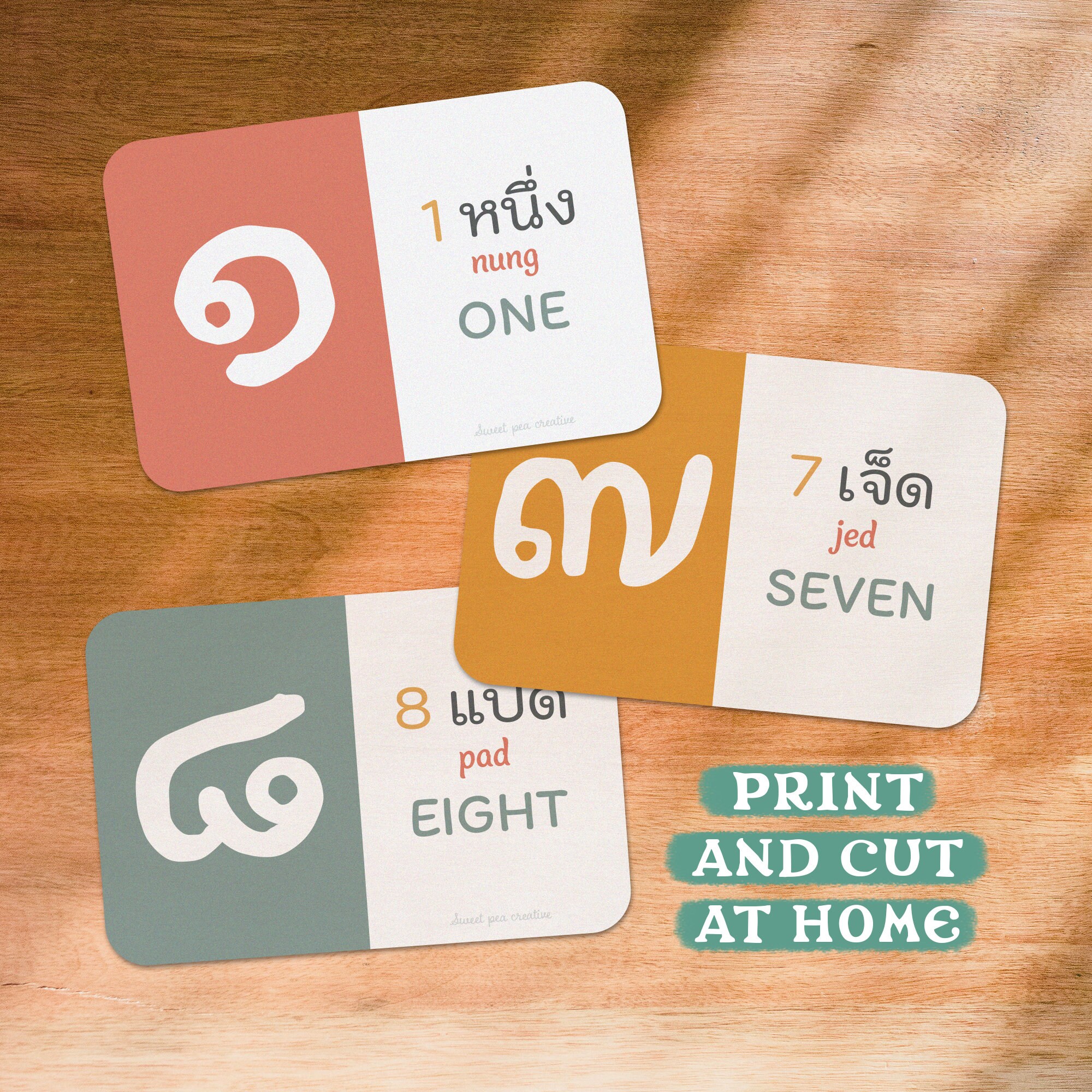 Digital Thai Number Flashcards 0-10 - Learn Thai Homeschool Math ...