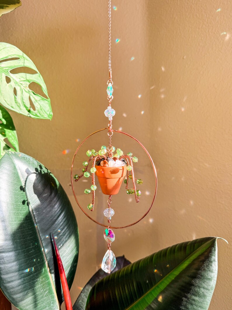 Forever Succulents | Beaded Succulent Suncatcher, Crystal Decor, Plant ...