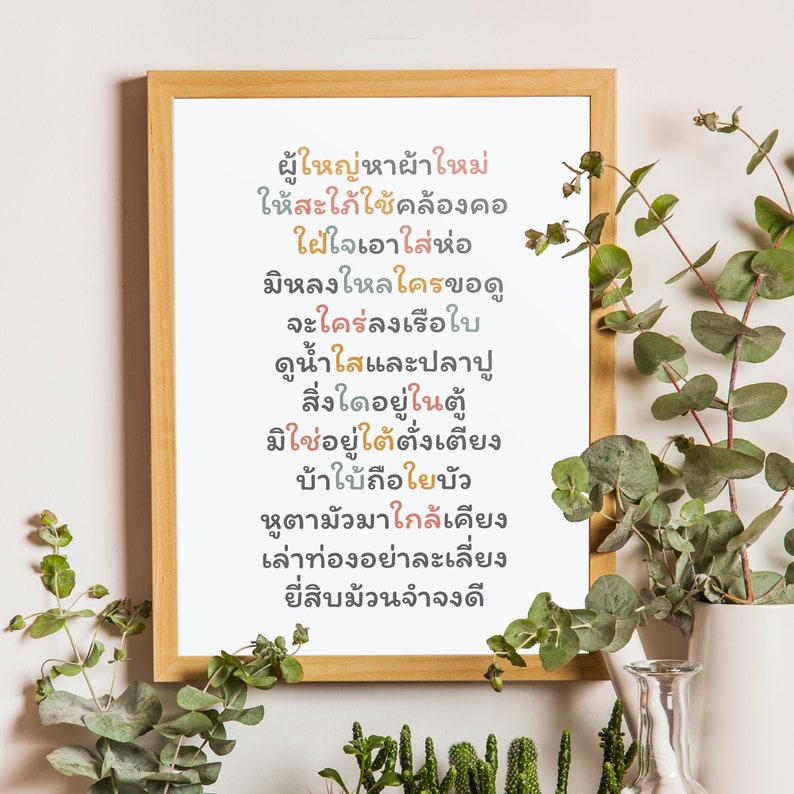 Thai Learning Decor Poster Set of 3 - Educational Wall Art - Nursery ...