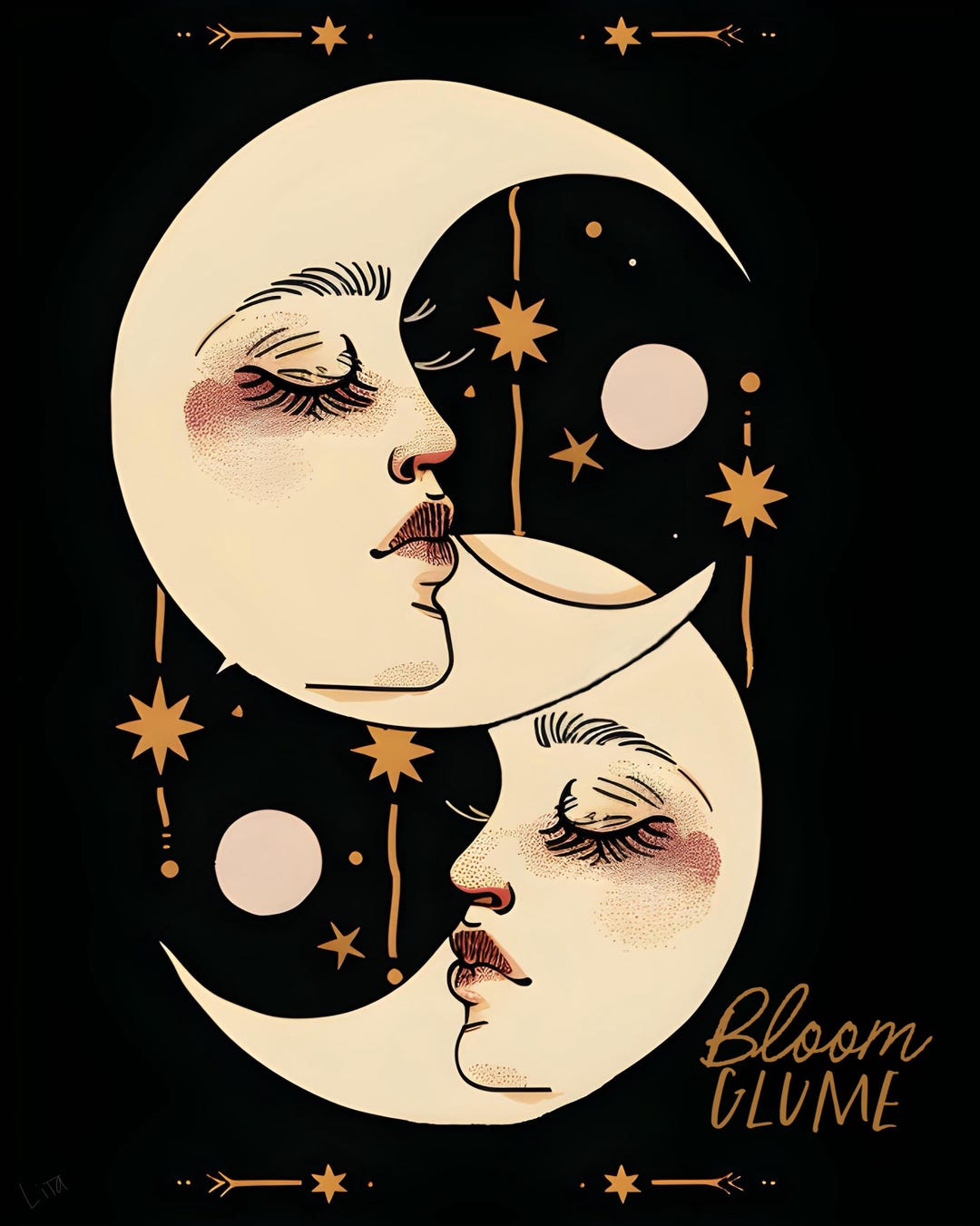 Cycles Moon Print, Celestial Art, Crescent Moon Art, Celestial Decor ...