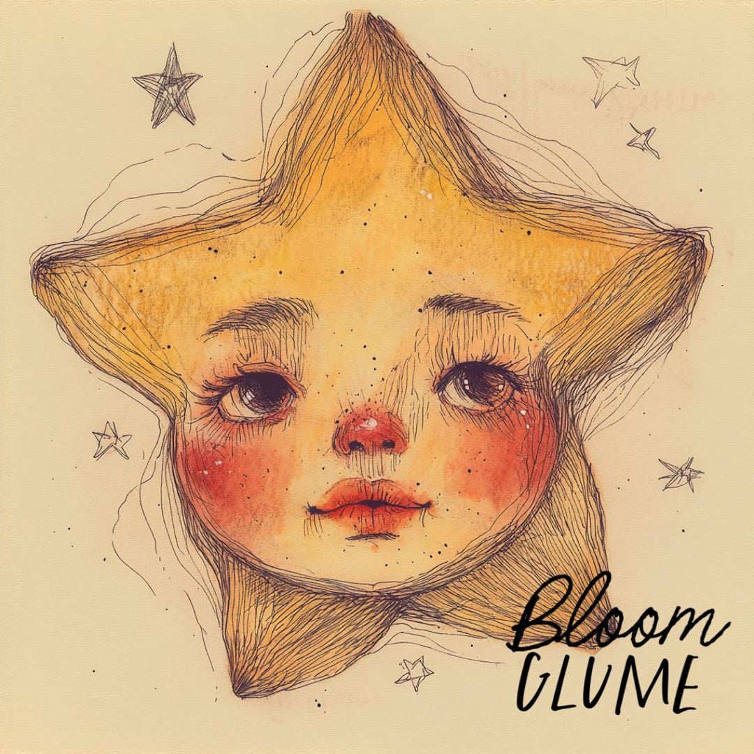 Star Baby Mini 5x5 Print, Celestial Art, Star With Face, Miniature Art ...