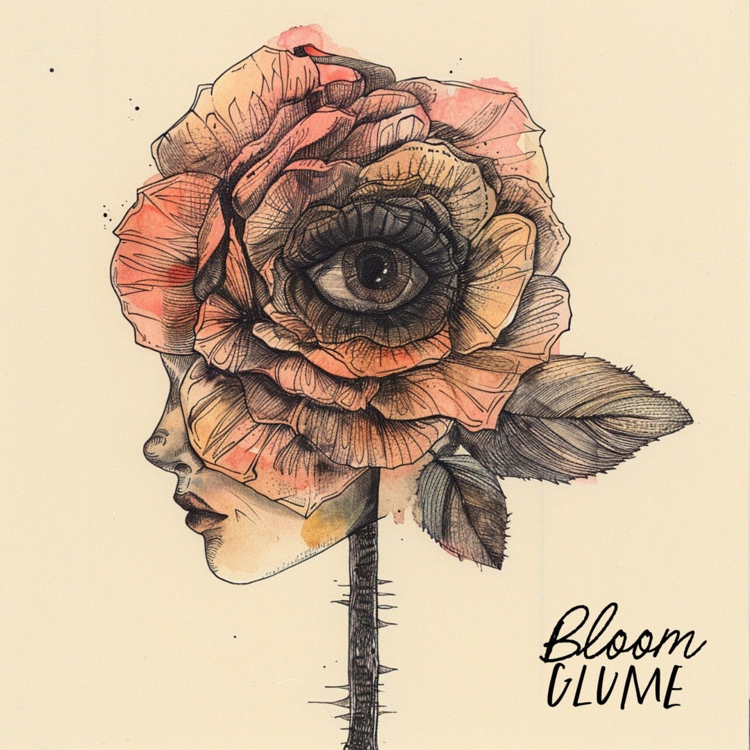 Tempest Flower Face Line Art Portrait Print Bloom Glume Pop Surreal ...