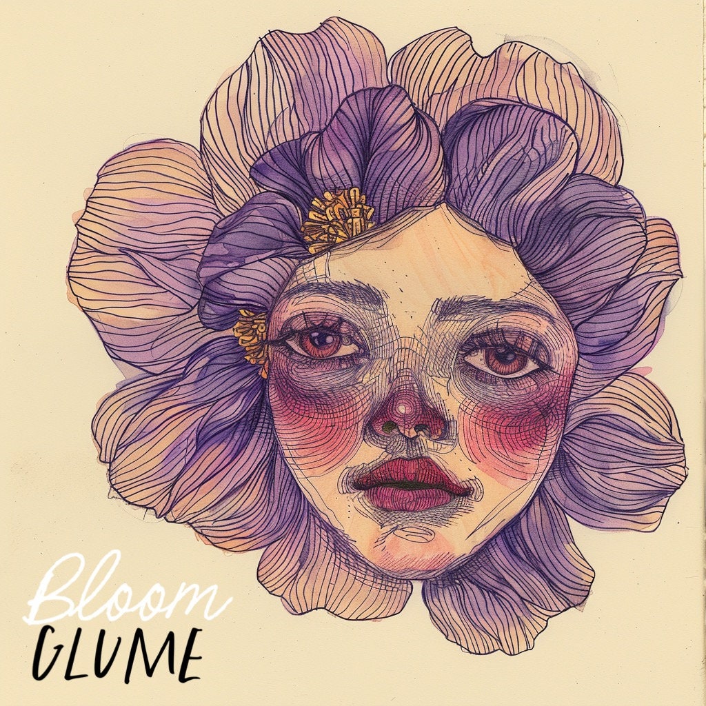 Lila bloomies Series Print, Flower Face, Alice in Wonderland, Talking ...