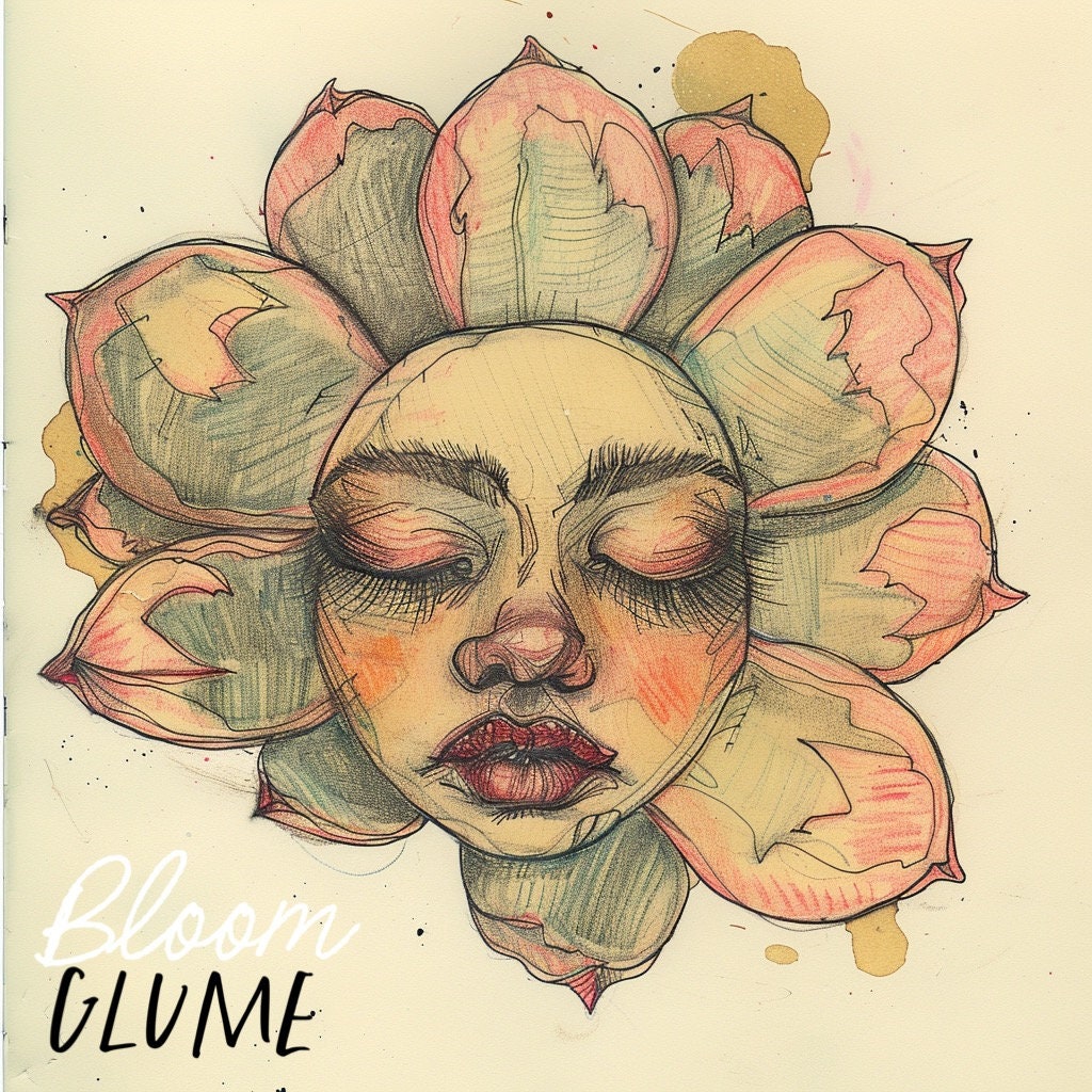 Denay Succulent Flower Face Illustration Portrait Print | Cactus Art ...