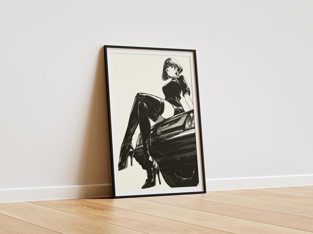 Gothic Anime Car Girl Print: Honda Accord JDM Wall Art - Etsy