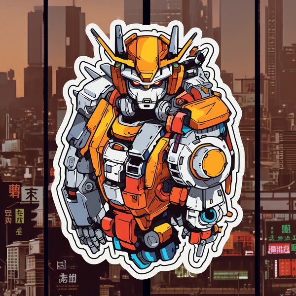 Mecha Gundam Sticker Etsy