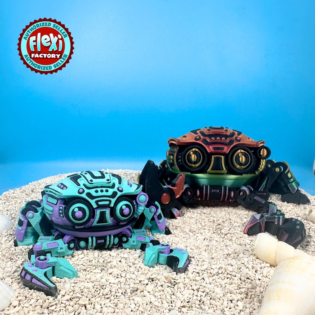 3D Printed Cyber Crab, Fidget, Display, Animal, Ocean, Toy, Colorful ...