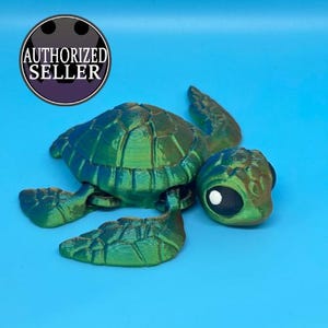 3D Printed Articulated Sea Turtle, Sea Turtle by Cinderwing3d, Fidget ...