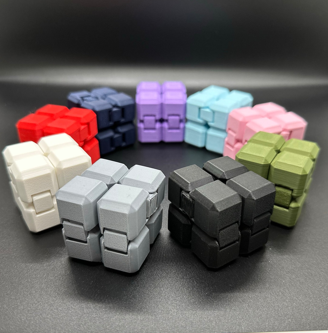 Infinity Cube Fidget for Adults - Weighted, Ultra Quiet, Black, White ...