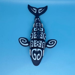 3D Printed Articulated Killer Whale, Tattooed Orca by Flexi Factory ...