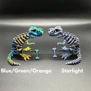 3D Printed Skeleton T-rex, Posable Head and Jaw With Bone, Detailed ...