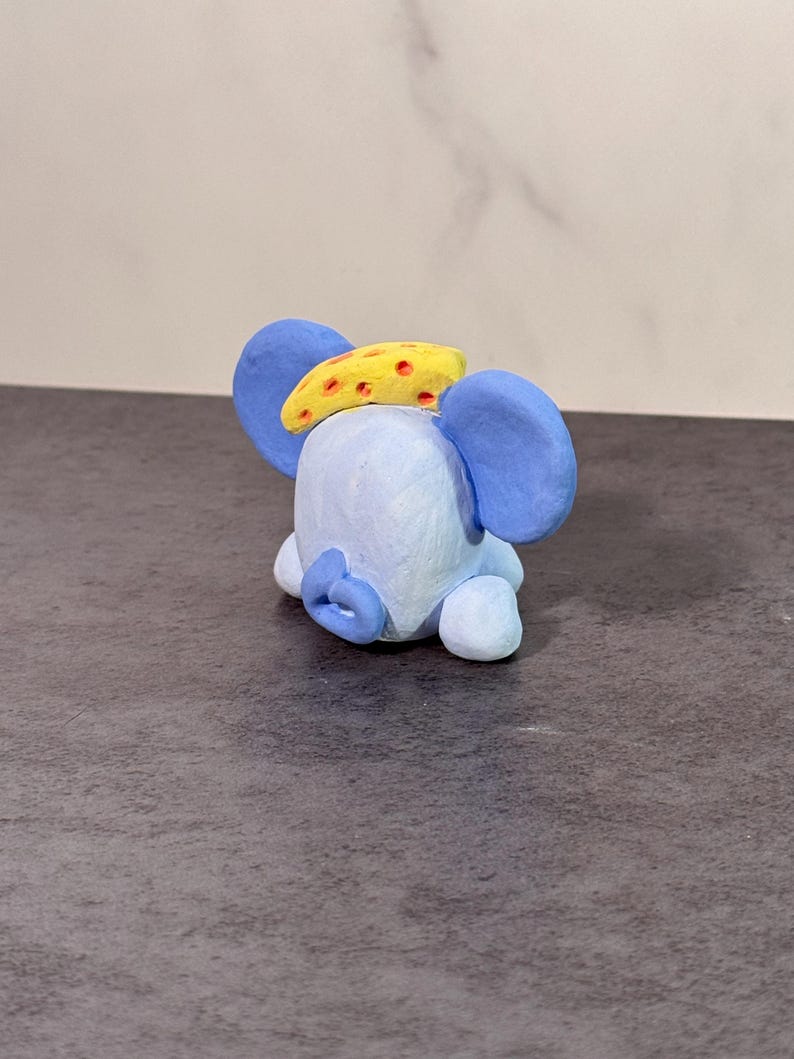 Brie the Cheesaholic Mouse Figurine | Handmade Ceramic Art Sculpture - Etsy