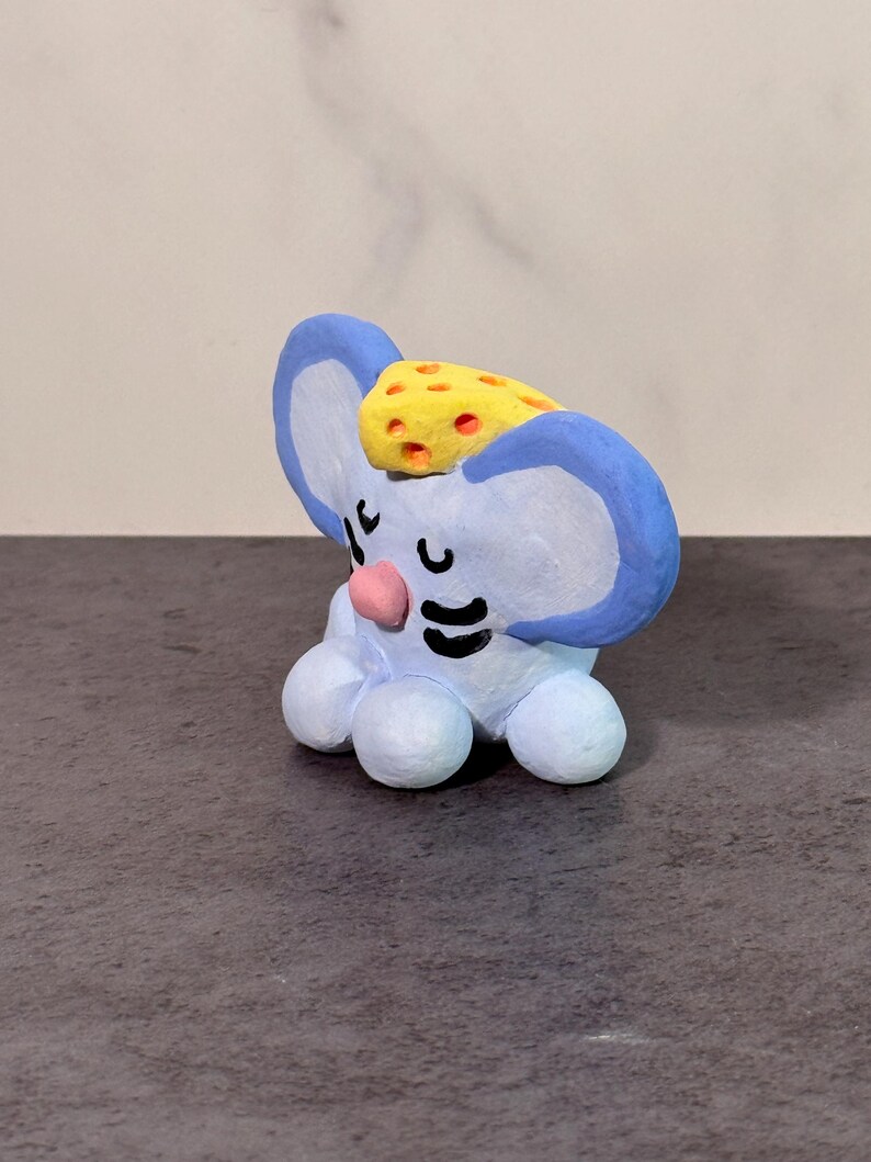 Brie the Cheesaholic Mouse Figurine | Handmade Ceramic Art Sculpture - Etsy