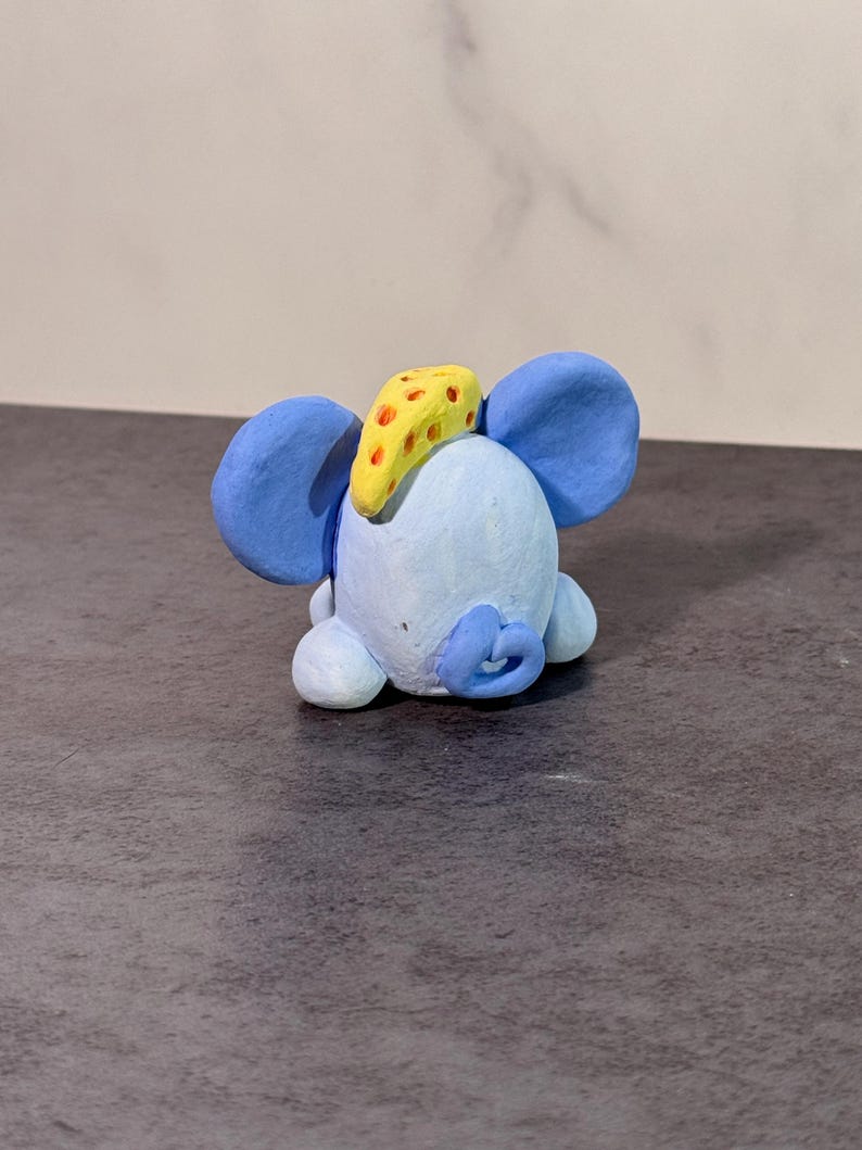 Brie the Cheesaholic Mouse Figurine | Handmade Ceramic Art Sculpture - Etsy