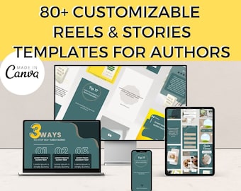 Romance Author Canva Templates for Reels & Stories, Social Media Book ...