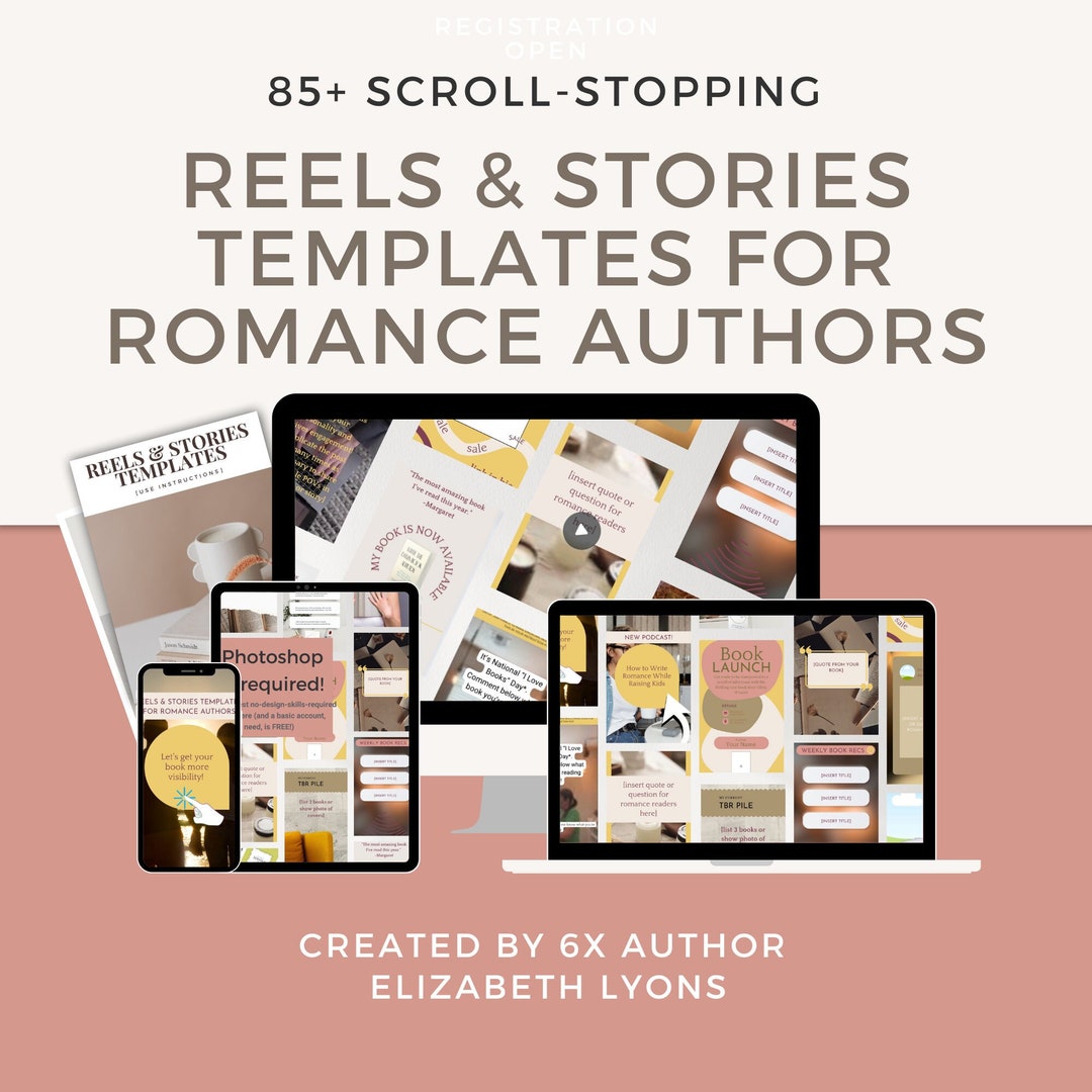 Romance Author Canva Templates for Reels & Stories, Social Media Book ...