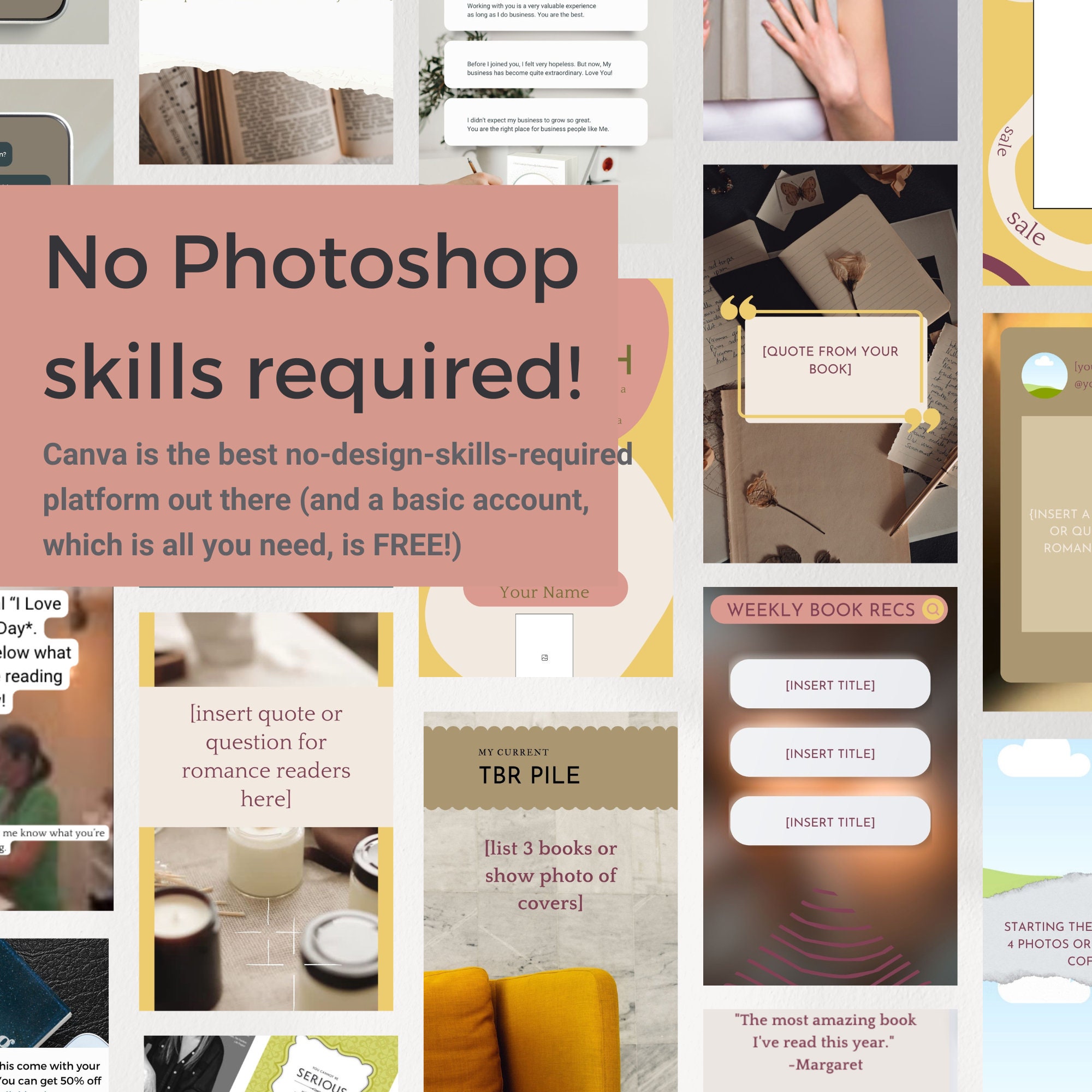 Romance Author Canva Templates for Reels & Stories, Social Media Book ...