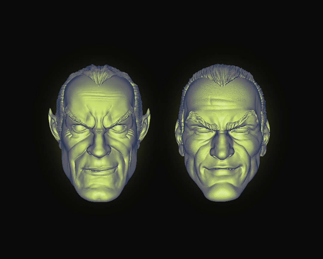 Dark Atom Heads any Figurine Scale - Etsy