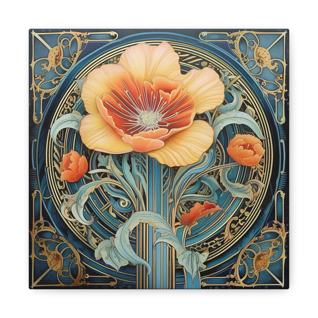 Art Deco Floral 1 Canvas Gallery Wraps - Etsy