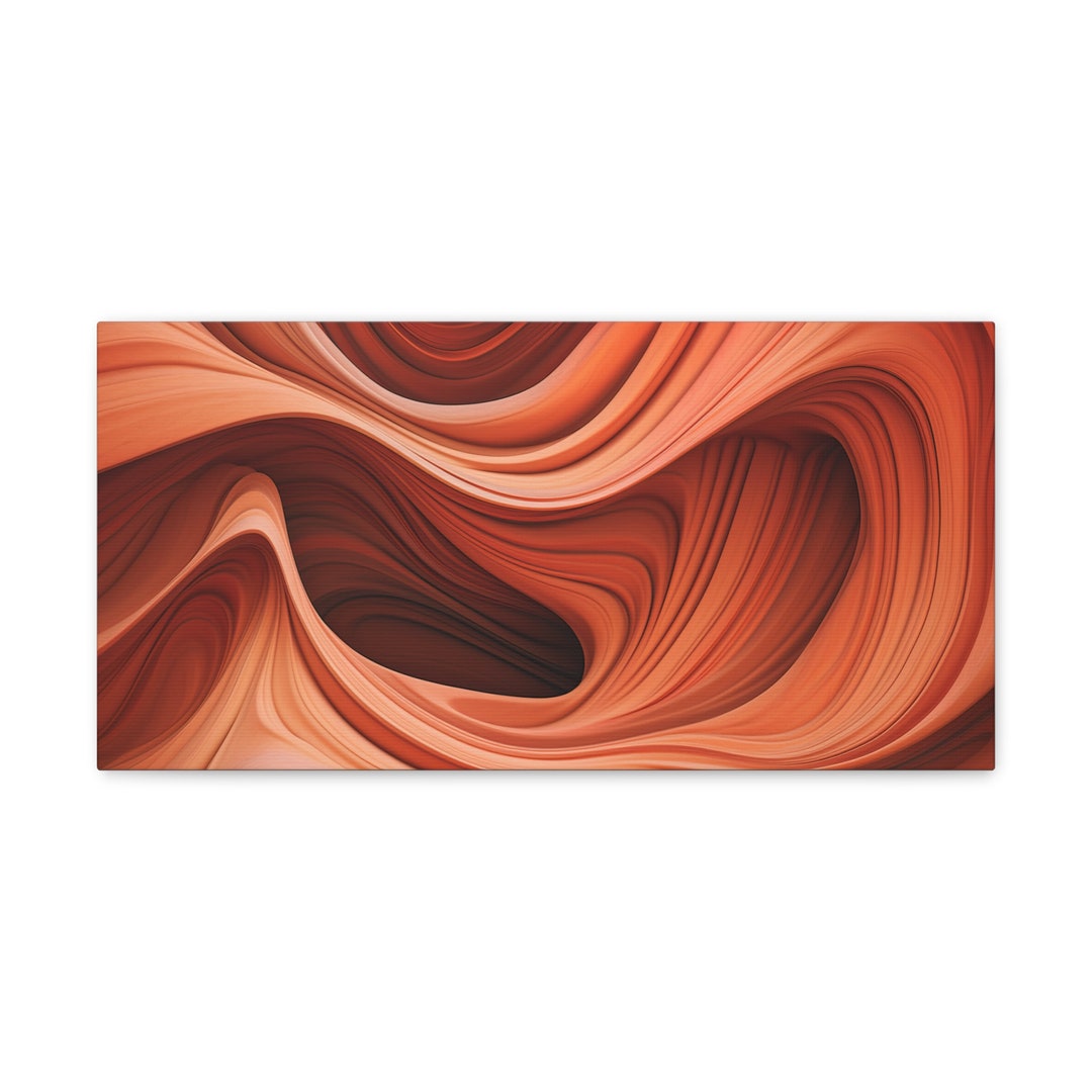Terracotta Abstract Art Canvas Gallery Wraps 20x10 - Etsy