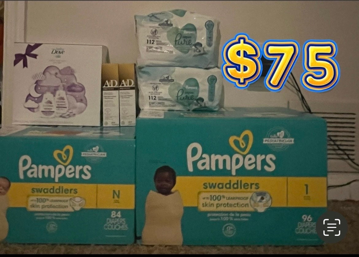 Pampers Diaper Bundle Swaddlers Sizes Newborn & 1 - Etsy