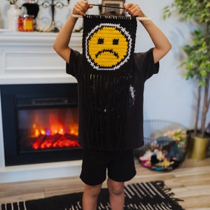 Sad Face Tapestry Crochet Pattern / Wall Hanging / Instant Download ...