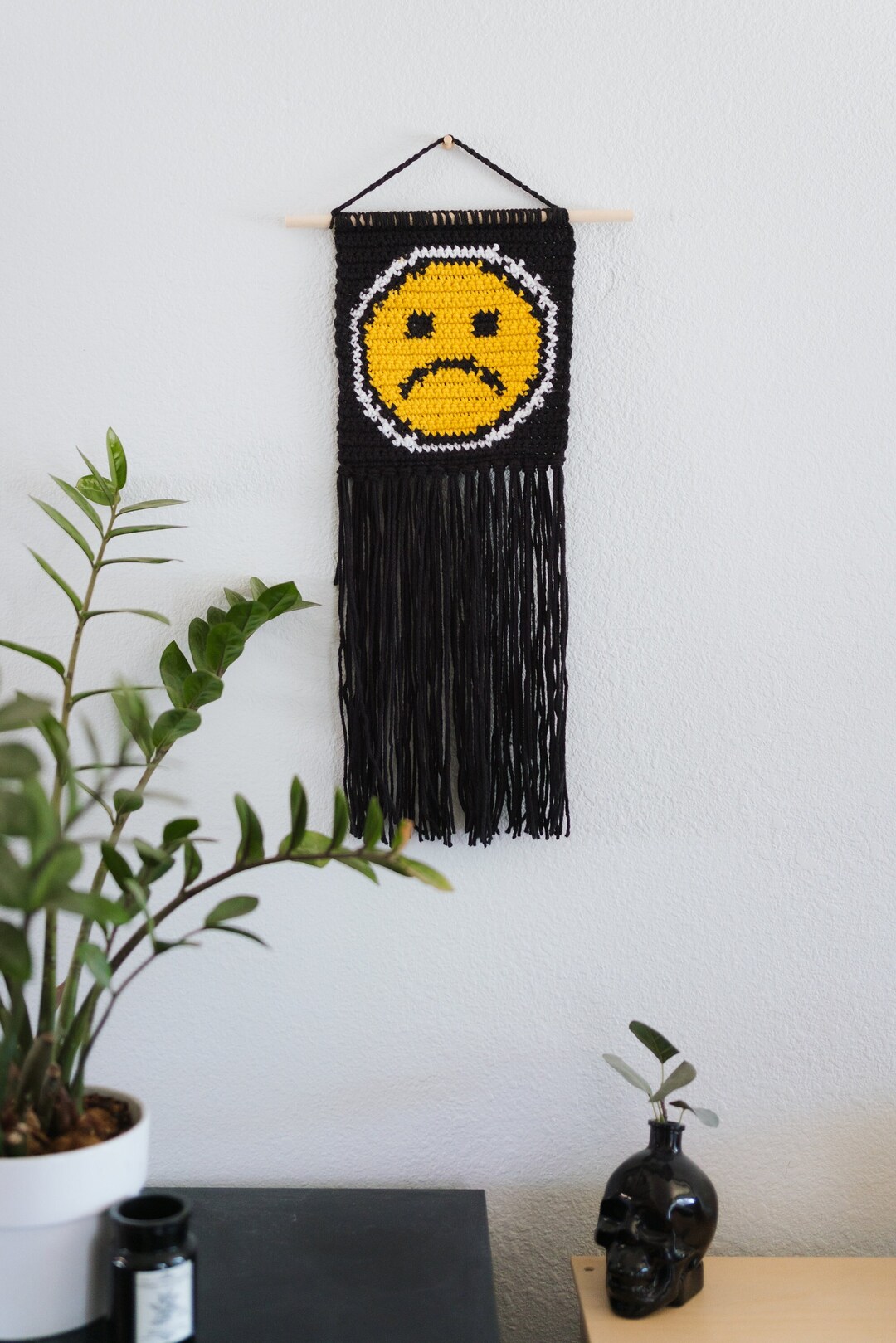 Sad Face Tapestry Crochet Pattern / Wall Hanging / Instant Download ...