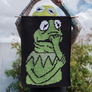 Kermit the Frog Tapestry Crochet Pattern / Wall Hanging / Fan Art ...