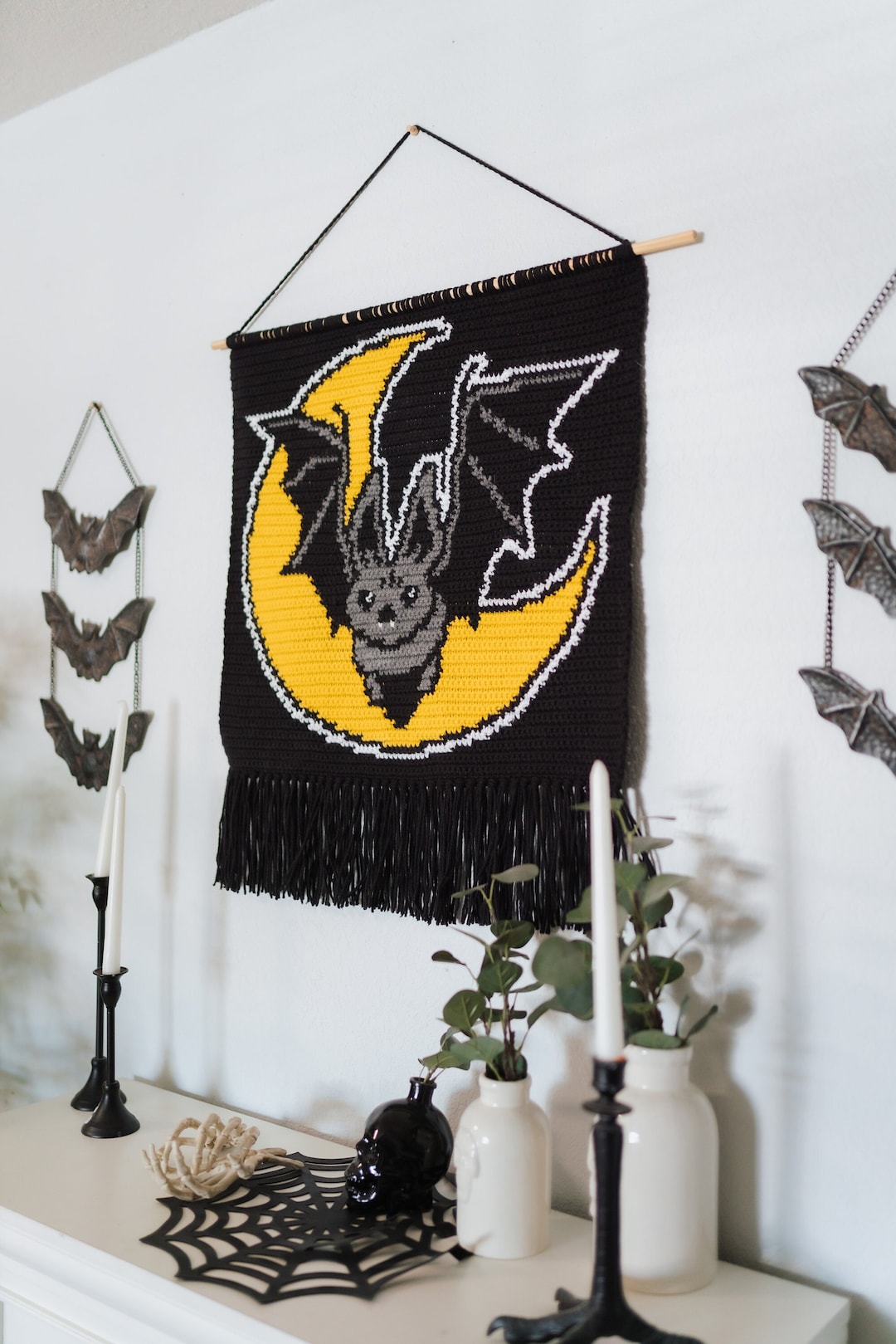Gone Bats Tapestry Crochet Pattern / Wall Hanging / Bat Crochet ...