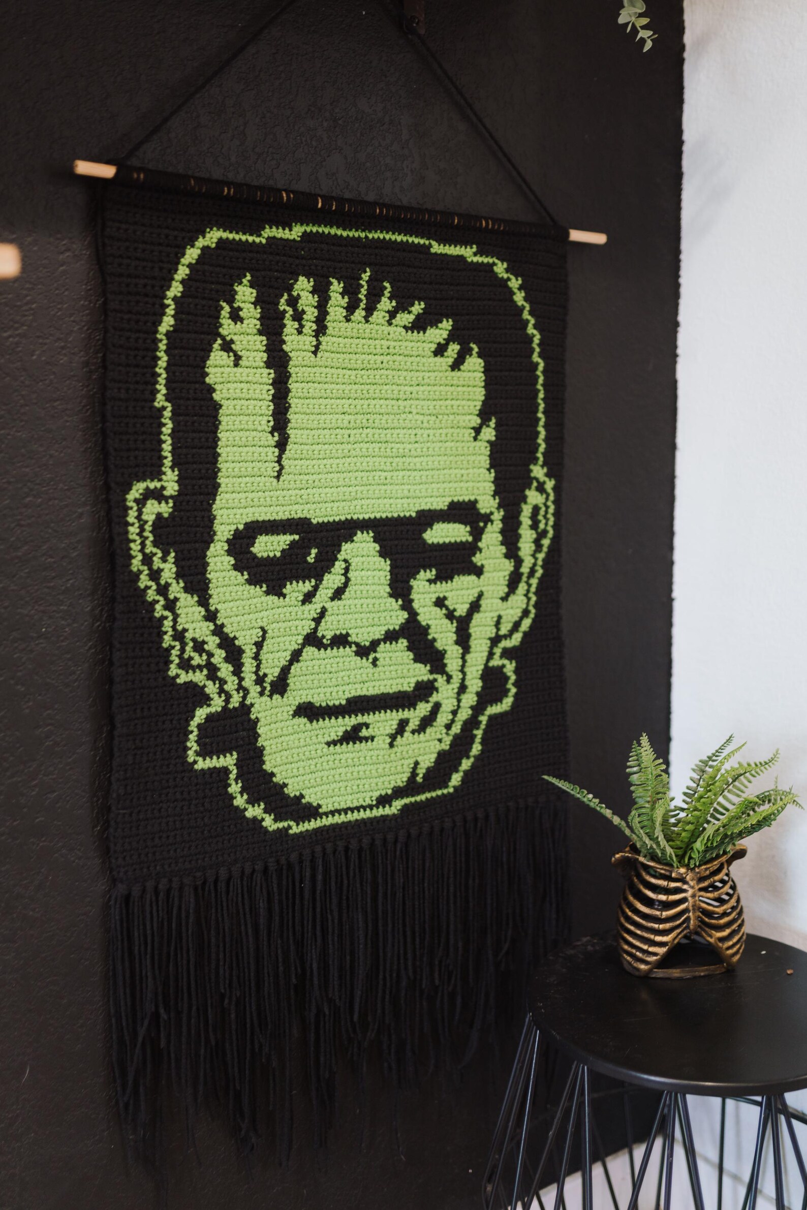 Frankenstein Monster Tapestry Crochet Pattern / Wall Hanging / Weird ...