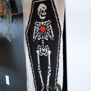 Coffin Skeleton Tapestry Crochet Pattern / Wall Hanging / Spooky Art ...