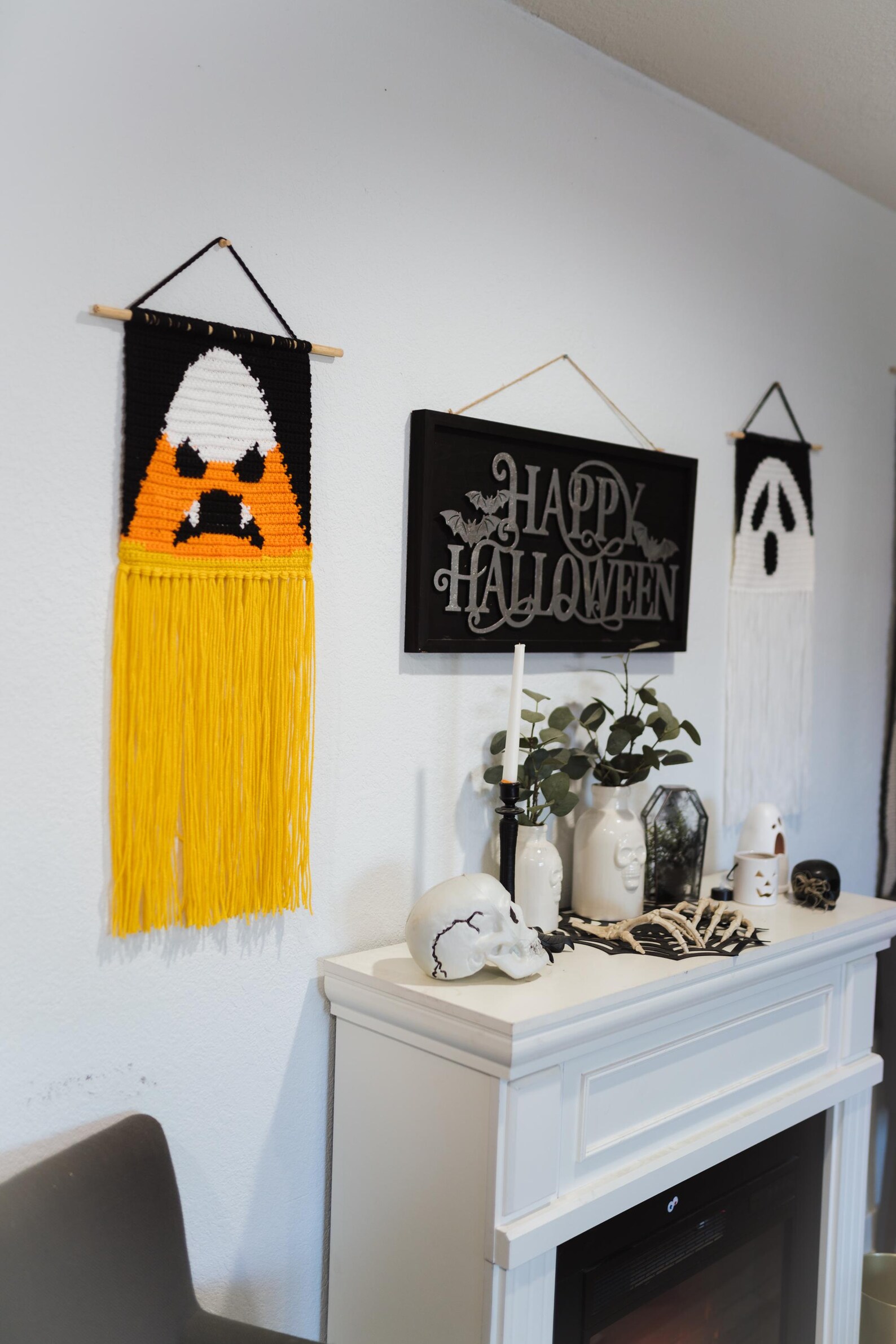Candy Corn Vampire Tapestry Crochet Pattern / Wall Hanging / Instant ...