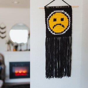 Sad Face Tapestry Crochet Pattern / Wall Hanging / Instant Download ...