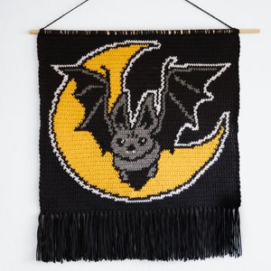 Gone Bats Tapestry Crochet Pattern / Wall Hanging / Bat Crochet ...