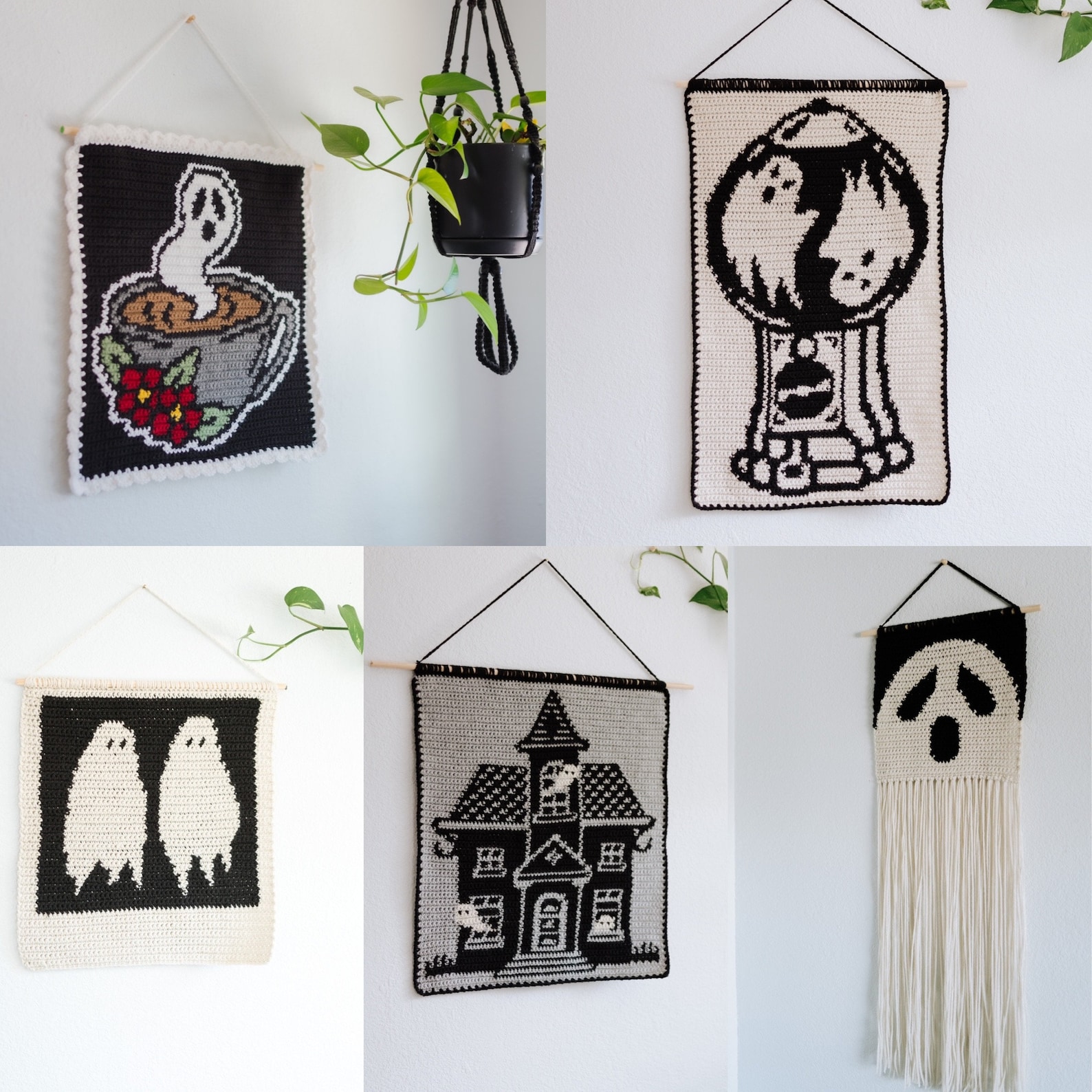 Ghost Pattern BUNDLE Tapestry Crochet / Wall Hanging / Dark Art ...