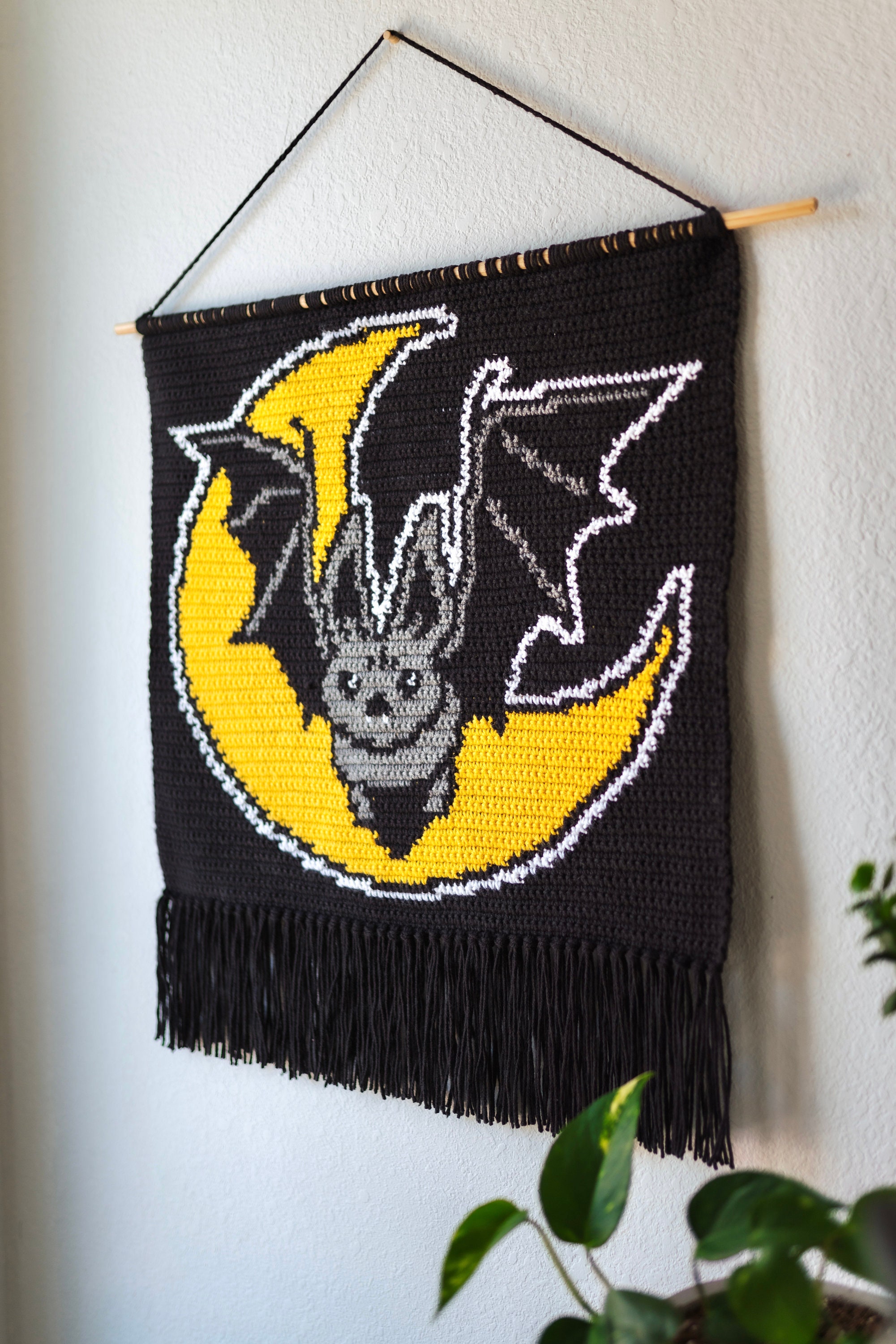 Gone Bats Tapestry Crochet Pattern / Wall Hanging / Bat Crochet ...