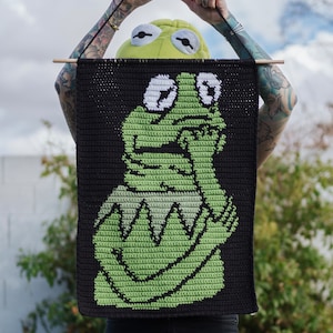 Kermit the Frog Tapestry Crochet Pattern / Wall Hanging / Fan Art ...