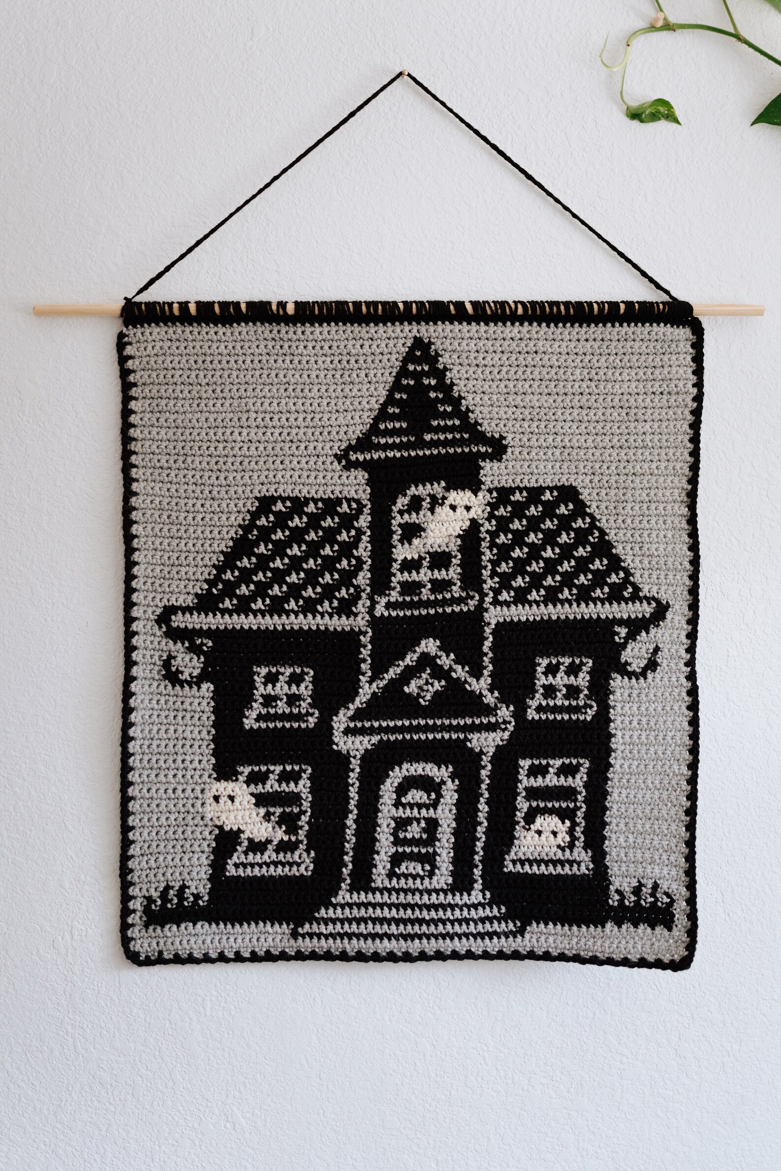 Haunted House Tapestry Crochet Pattern / Wall Art / Instant Download ...