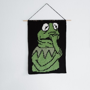 Kermit the Frog Tapestry Crochet Pattern / Wall Hanging / Fan Art ...
