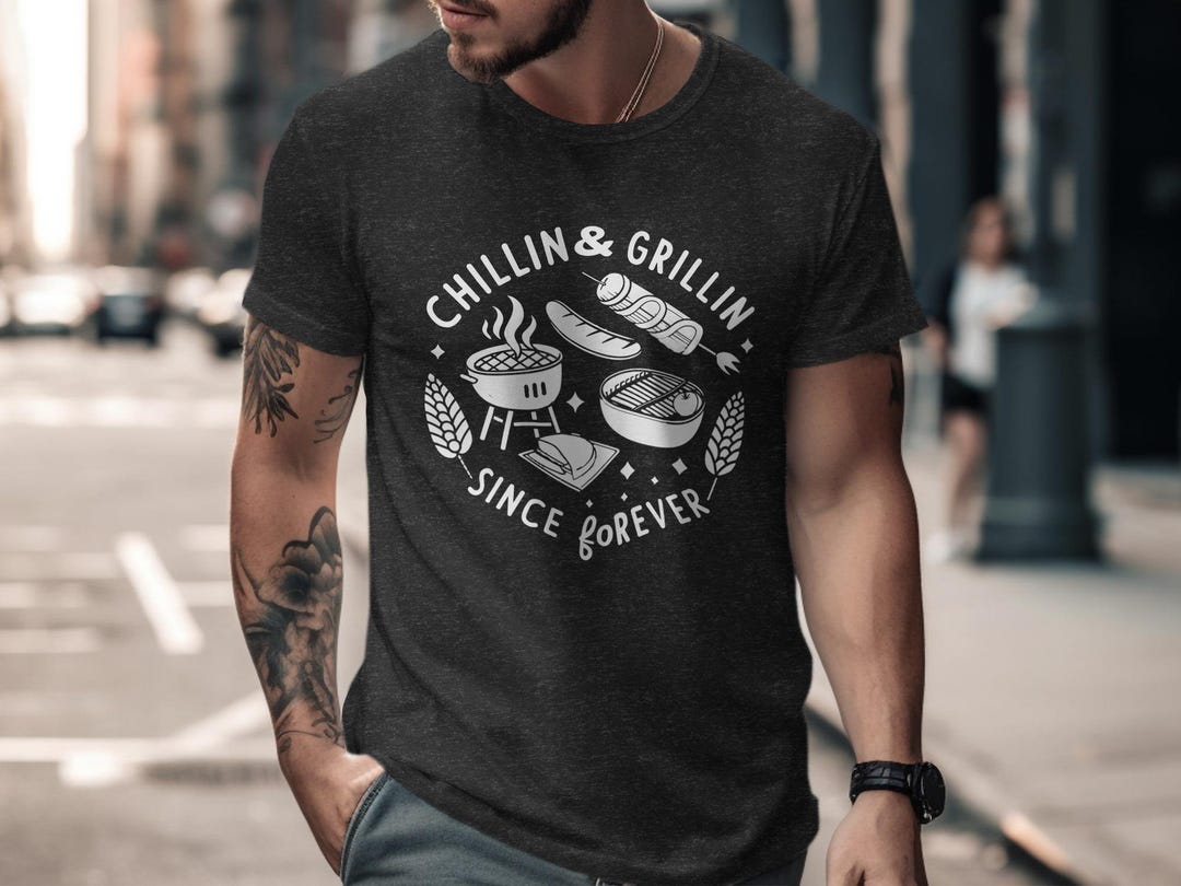 Chillin and Grillin T-shirt, BBQ Grill Shirt, Summer Grilling Tee ...