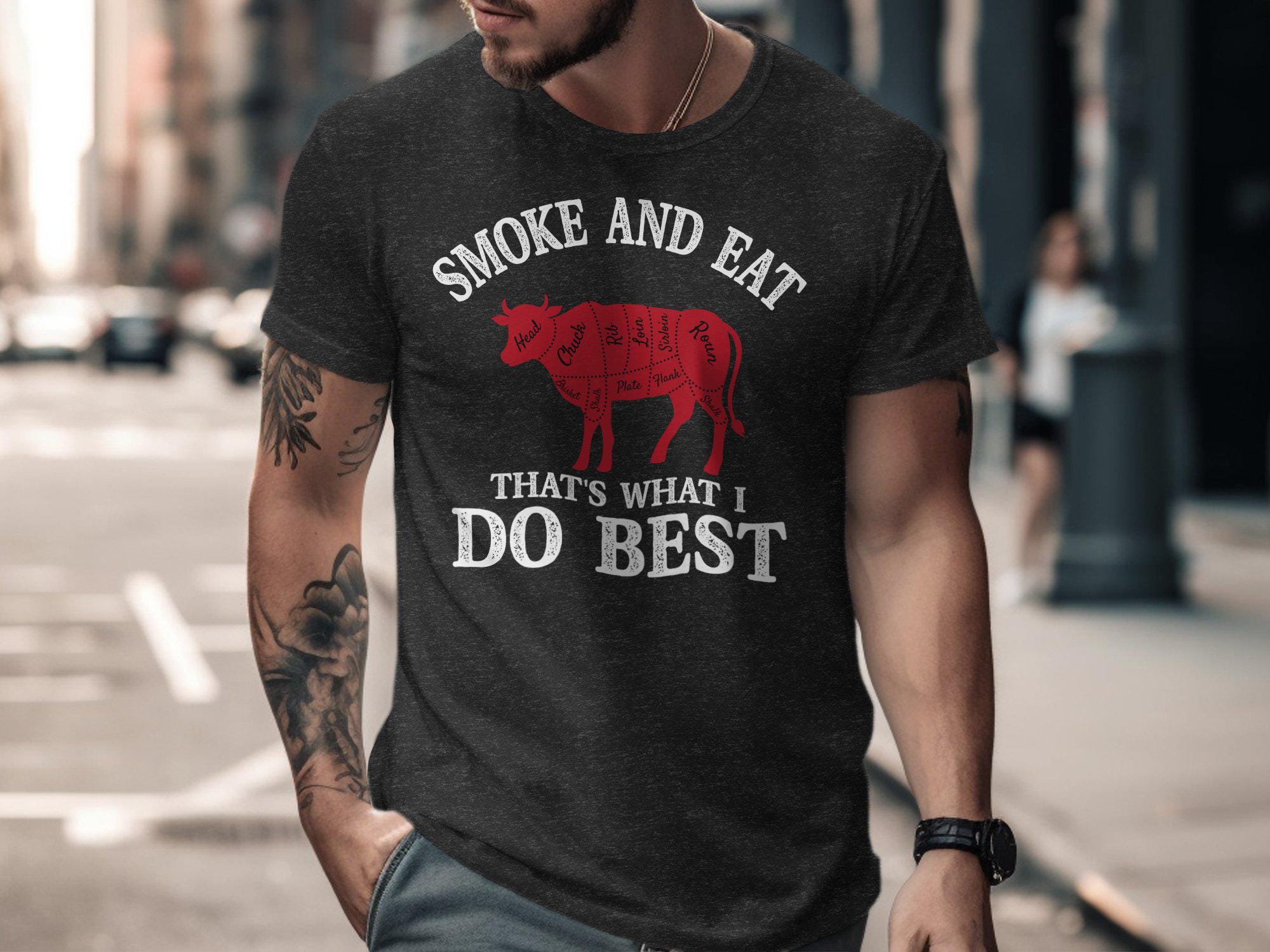 BBQ Cuts of Beef Diagram T-shirt, Meat Lover Graphic Tee, Grilling Gift ...